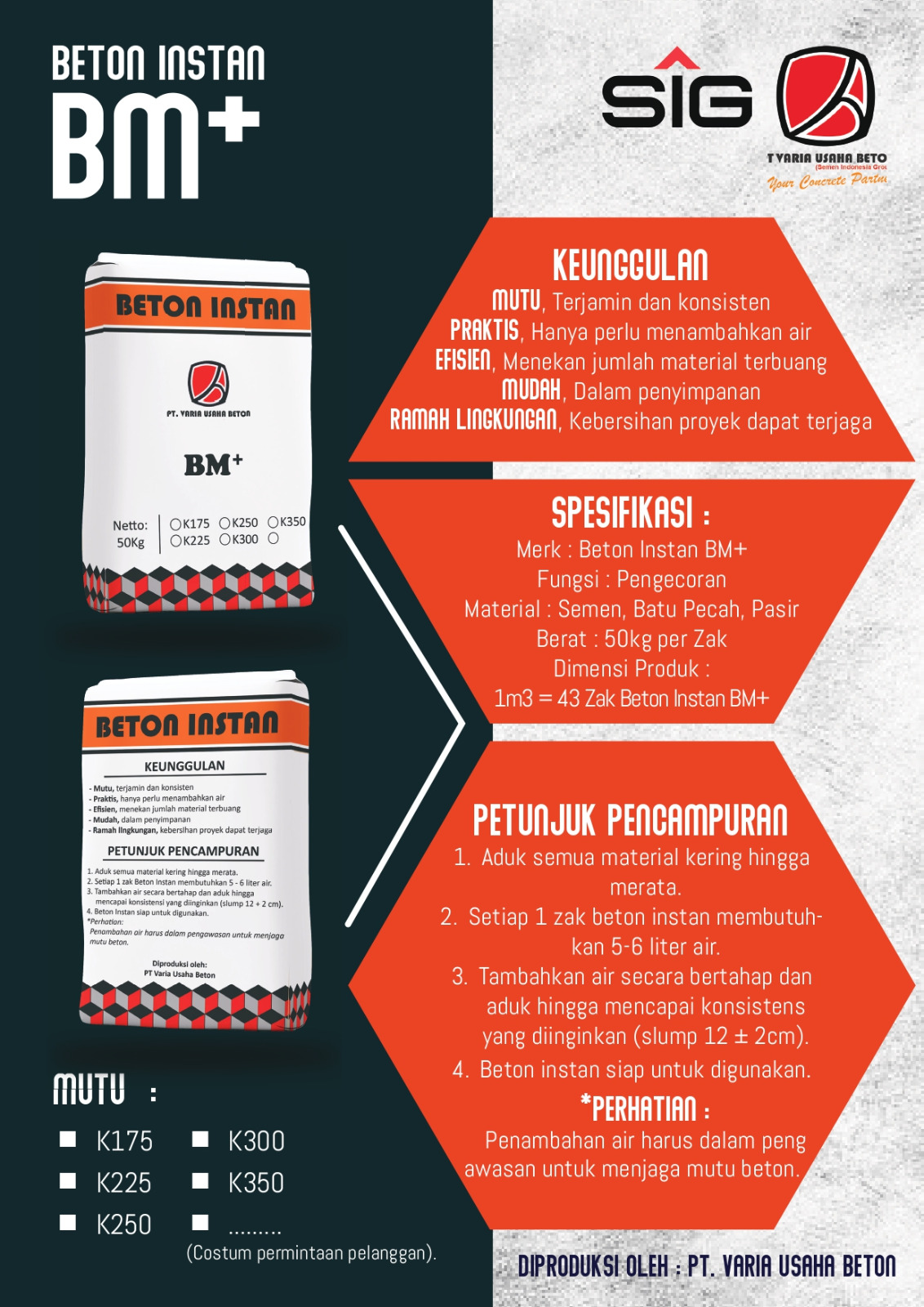 Beton Instan BM+ - PT Varia Usaha Beton